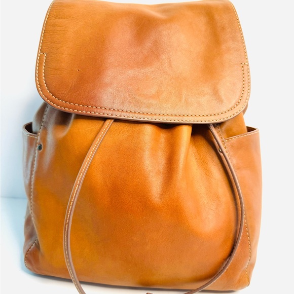 Frye | Bags | Y2k Frye Vintage Brown Leather Backpack Drawstring | Poshmark